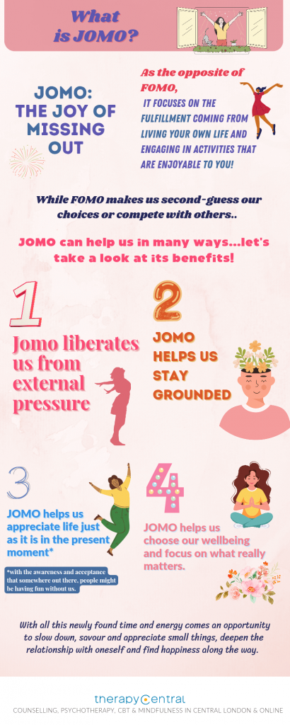 What Is JOMO: The Joy Of Missing Out | Therapy Central