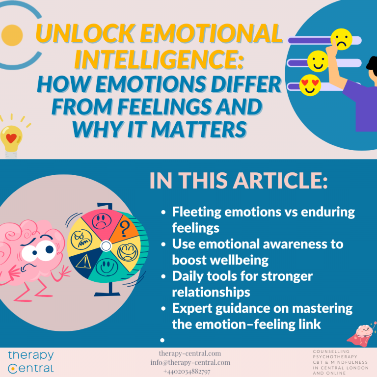 Emotions vs Feelings: Key Differences & Why They Matter | Therapy Central